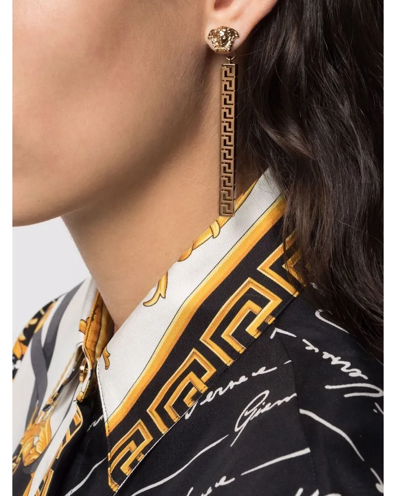 Versace greca and medusa drop earrings store