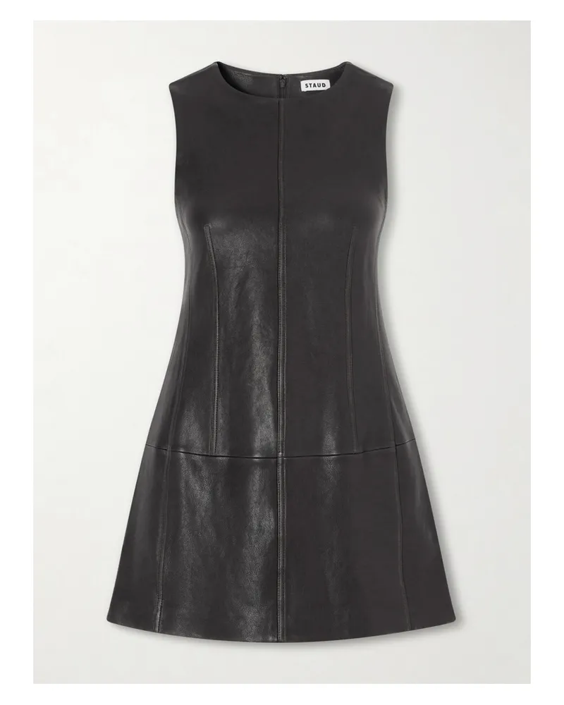 STAUD Binx Minikleid Aus Kunstleder - Schwarz - bei MyBestBrands shoppen